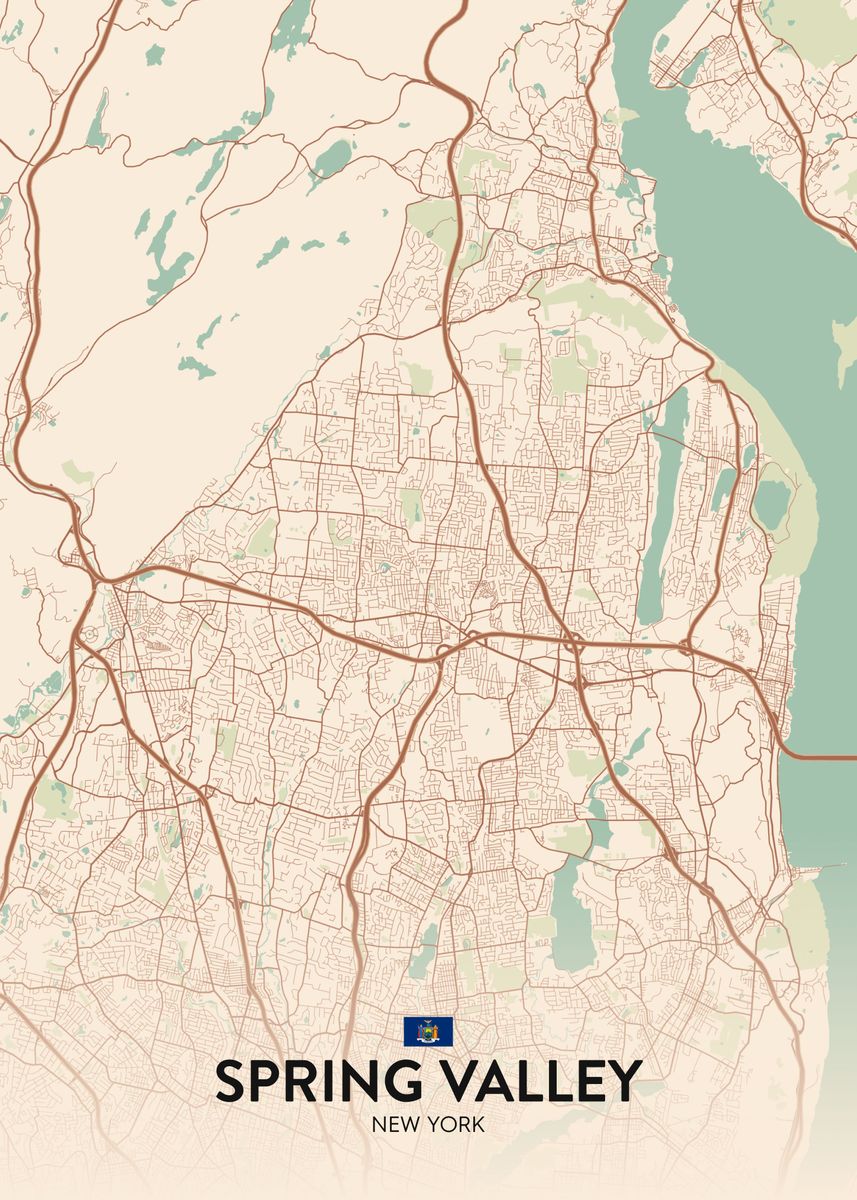 'Spring Valley NY' Poster, picture, metal print, paint by IMR Designs ...