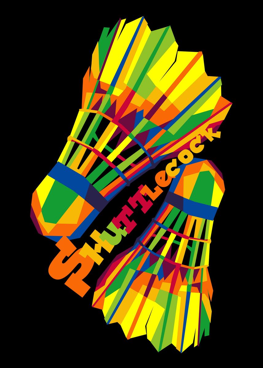 'rainbow shuttlecock ' Poster, picture, metal print, paint by Mshel ...