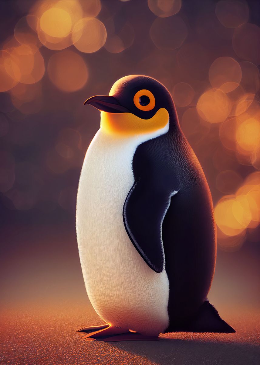 'Adorable Penguin 1' Poster, picture, metal print, paint by Holzkovic ...