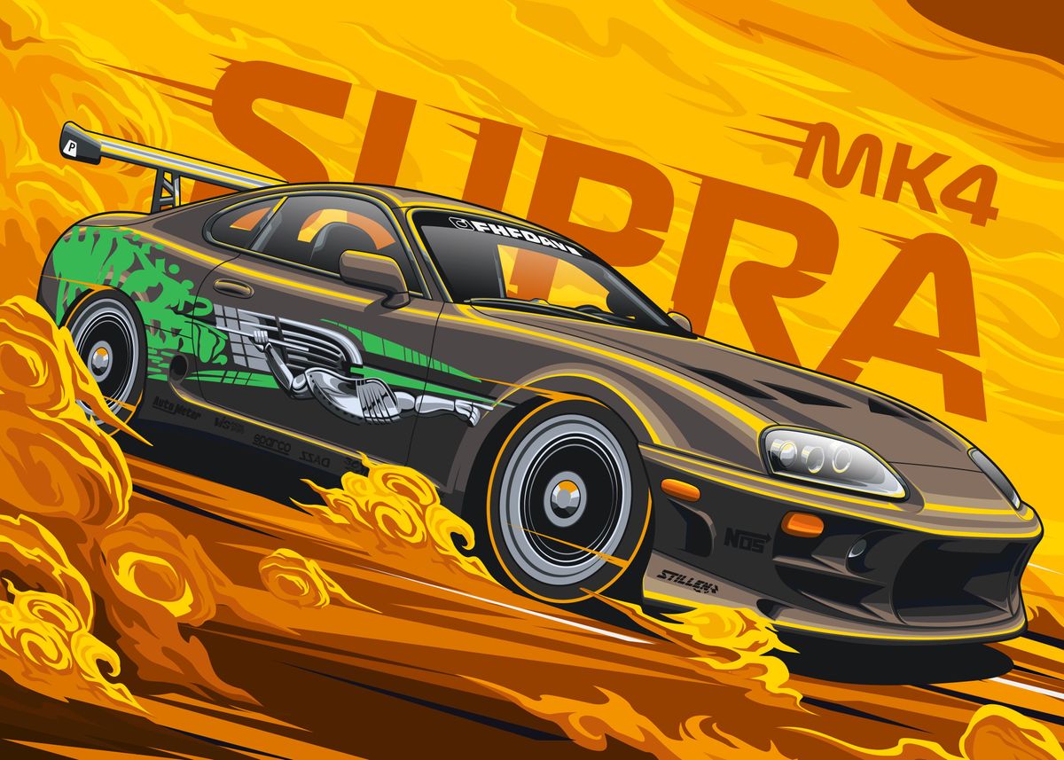 'Toyota Supra Mk4' Poster by Basues | Displate