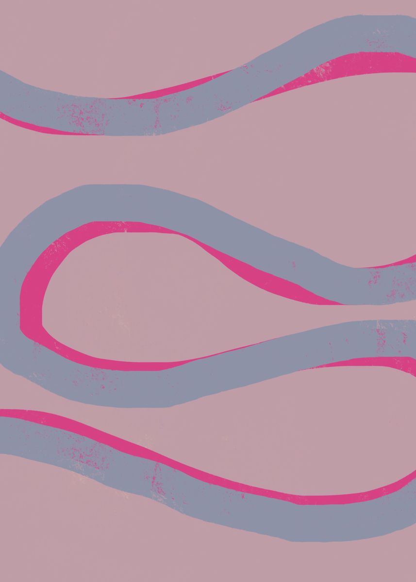 'Pink Wave' Poster, picture, metal print, paint by Jash Jhaveri | Displate