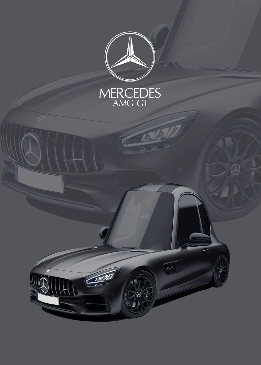 'Mercedes AMG GT black' Poster by capture art | Displate