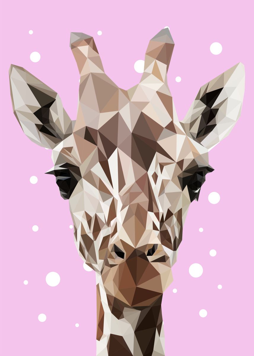 'geometric animal giraffe' Poster, picture, metal print, paint by ...