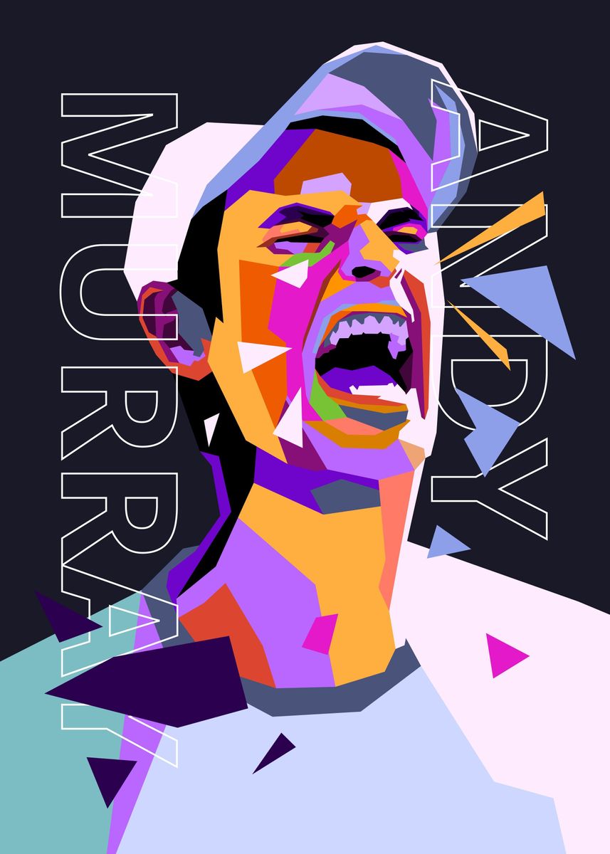 'Andy Murray pop art' Poster, picture, metal print, paint by Ro | Displate