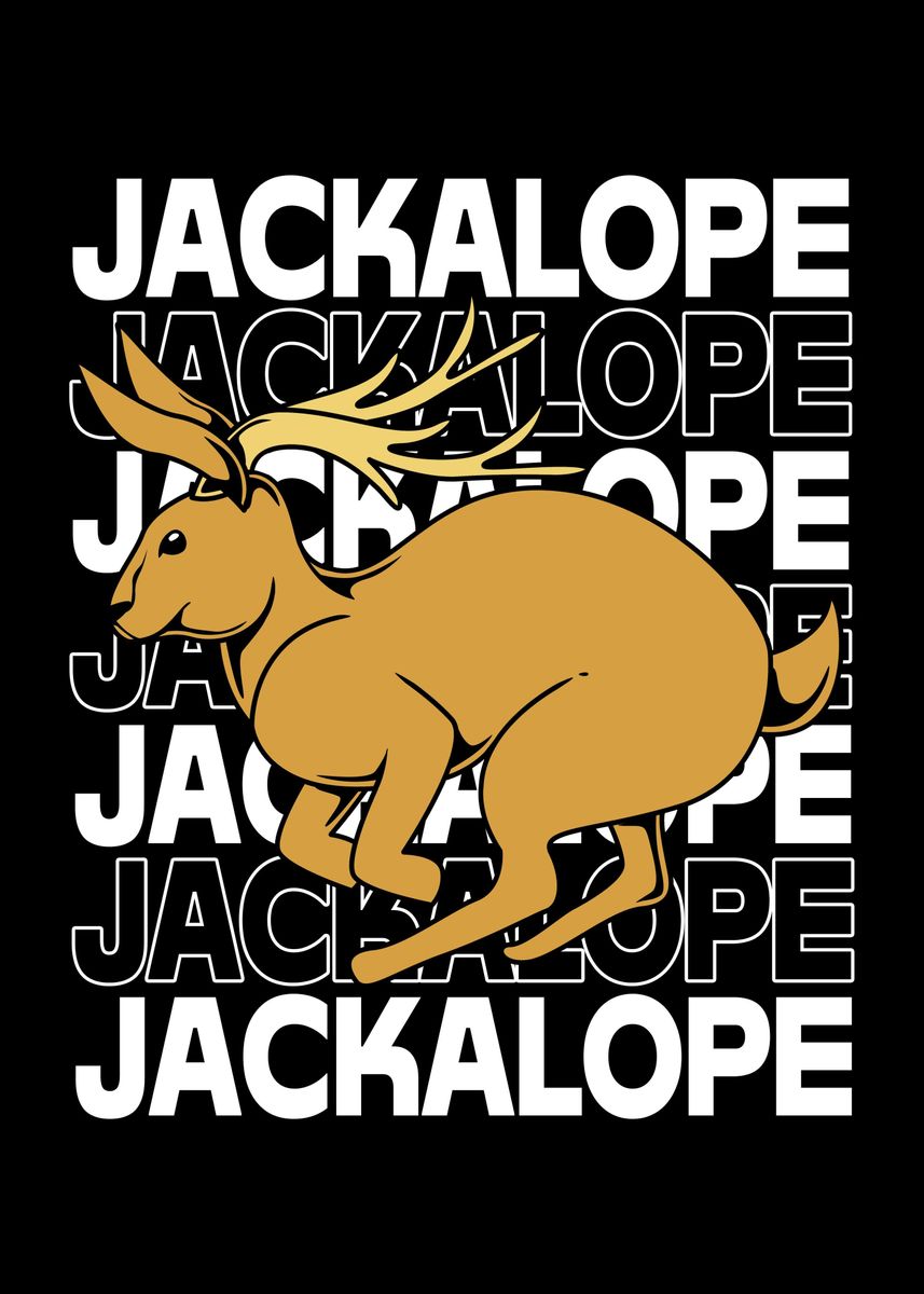 'Jackalope' Poster, picture, metal print, paint by FunnyGifts | Displate