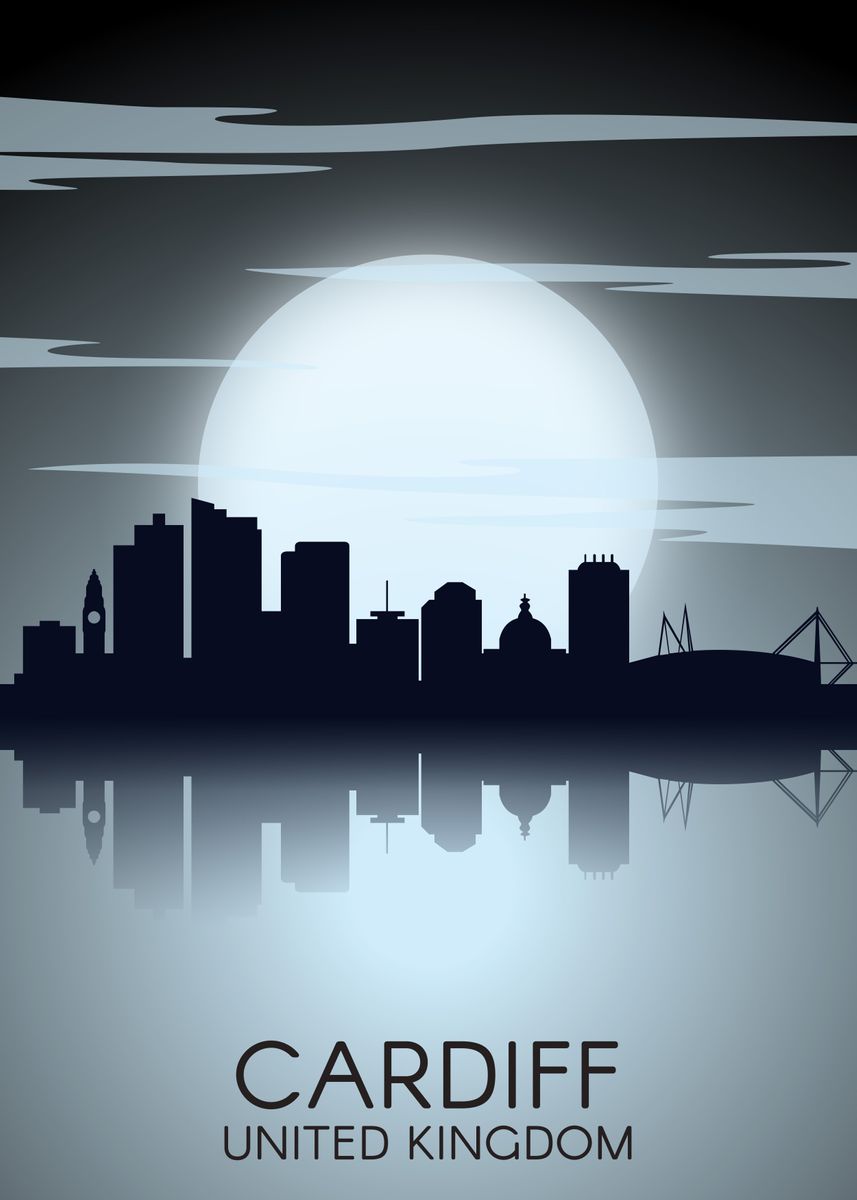 'Cardiff' Poster, picture, metal print, paint by Yates Madeline | Displate