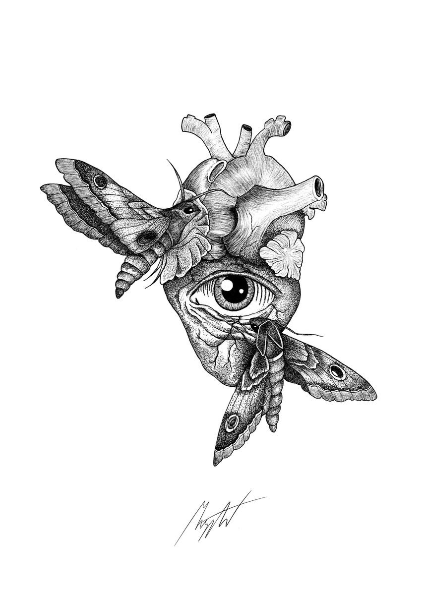 'Mothed Heart' Poster by MASZART | Displate