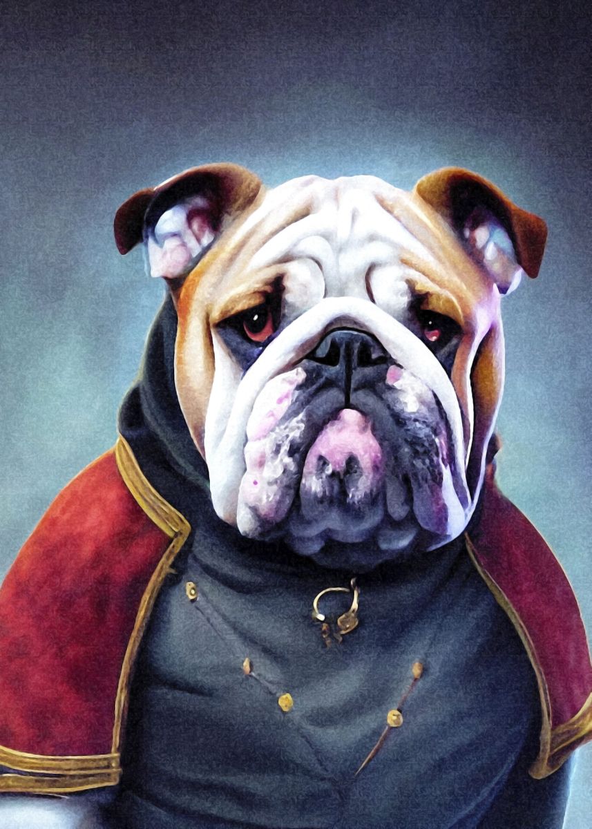 'Bulldog Dark Fantasy style' Poster, picture, metal print, paint by ...