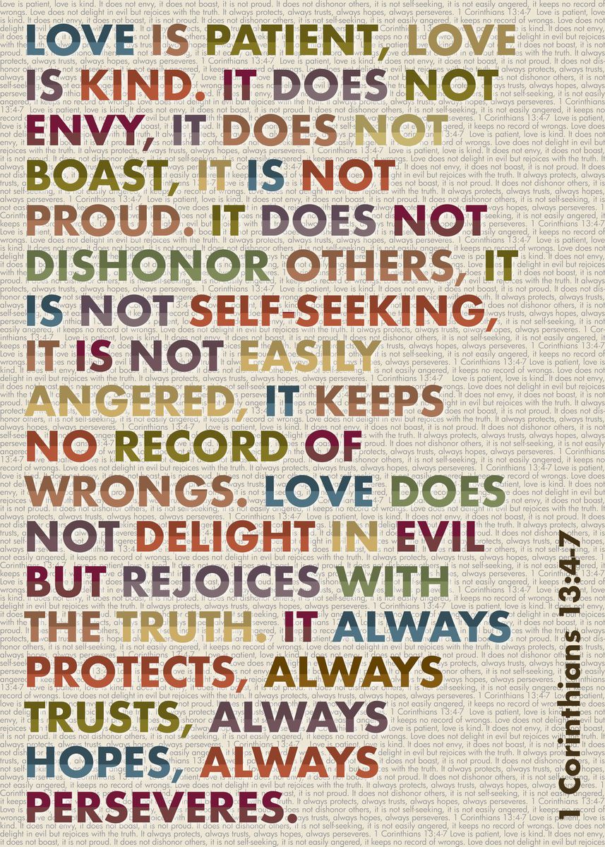 'Love Bible Verse ' Poster, picture, metal print, paint by Kath | Displate