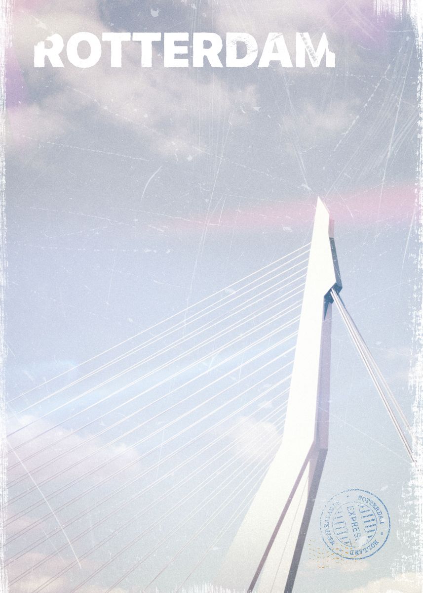 'Vintage Rotterdam Poster' Poster, picture, metal print, paint by ...