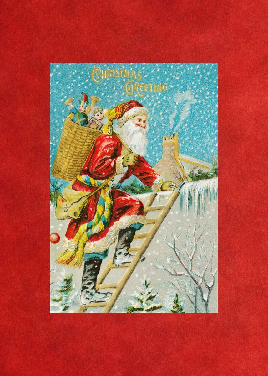 'Santa Claus Visit' Poster, picture, metal print, paint by Creative ...