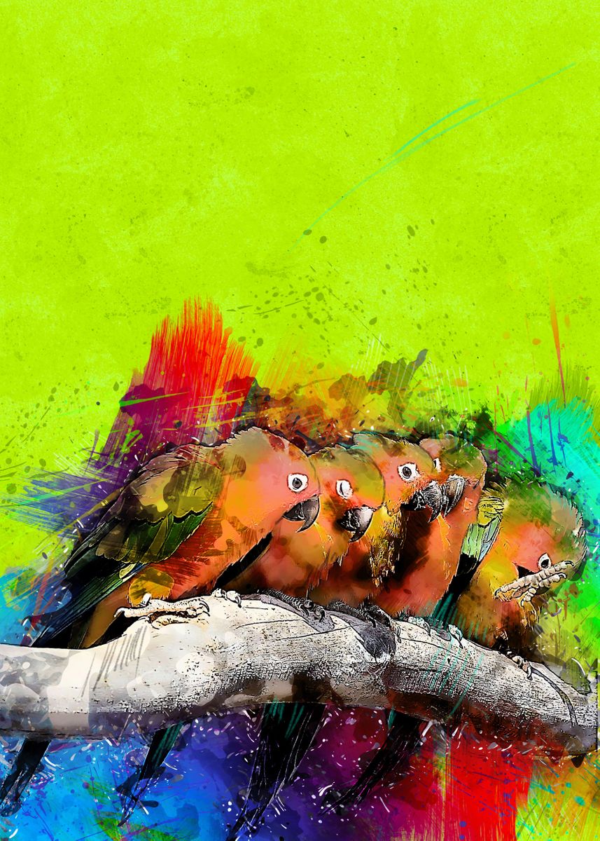 'Parrots 59' Poster by TaTu Art | Displate