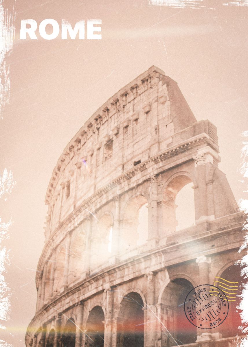 'Vintage Rome Poster' Poster, picture, metal print, paint by Visitify ...