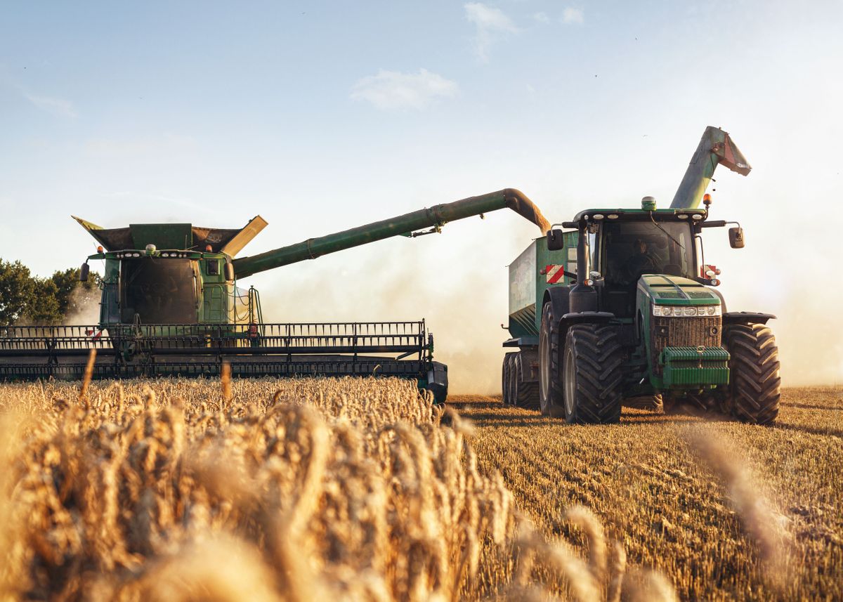 'Tractor and Combine' Poster by photoschmidt | Displate