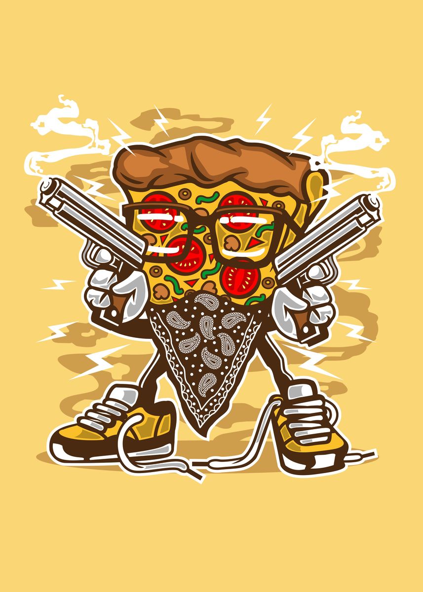 'spicy humor pizza' Poster, picture, metal print, paint by Ferdinand ...