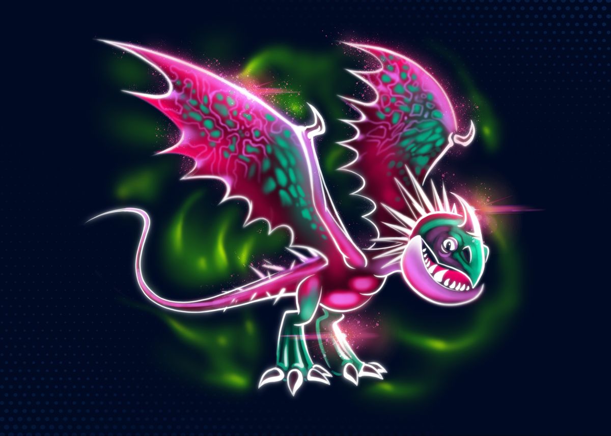 'Titan Deadly Nadder Glow' Poster by How To Train Your Dragon | Displate