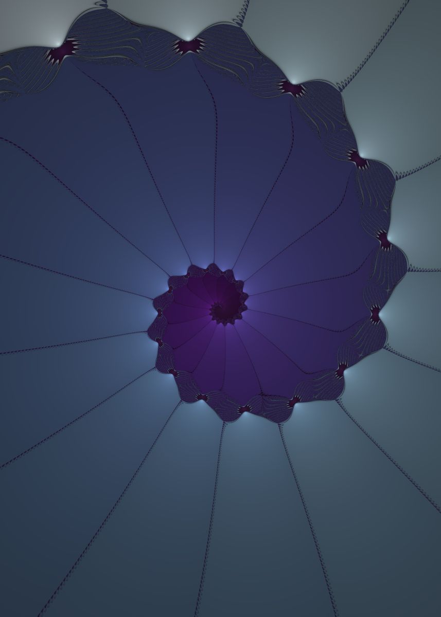 'Blue spider web spiral' Poster by convergence | Displate