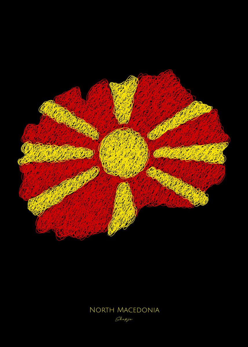 'NORTH MACEDONIA' Poster, picture, metal print, paint by erwin saputra ...