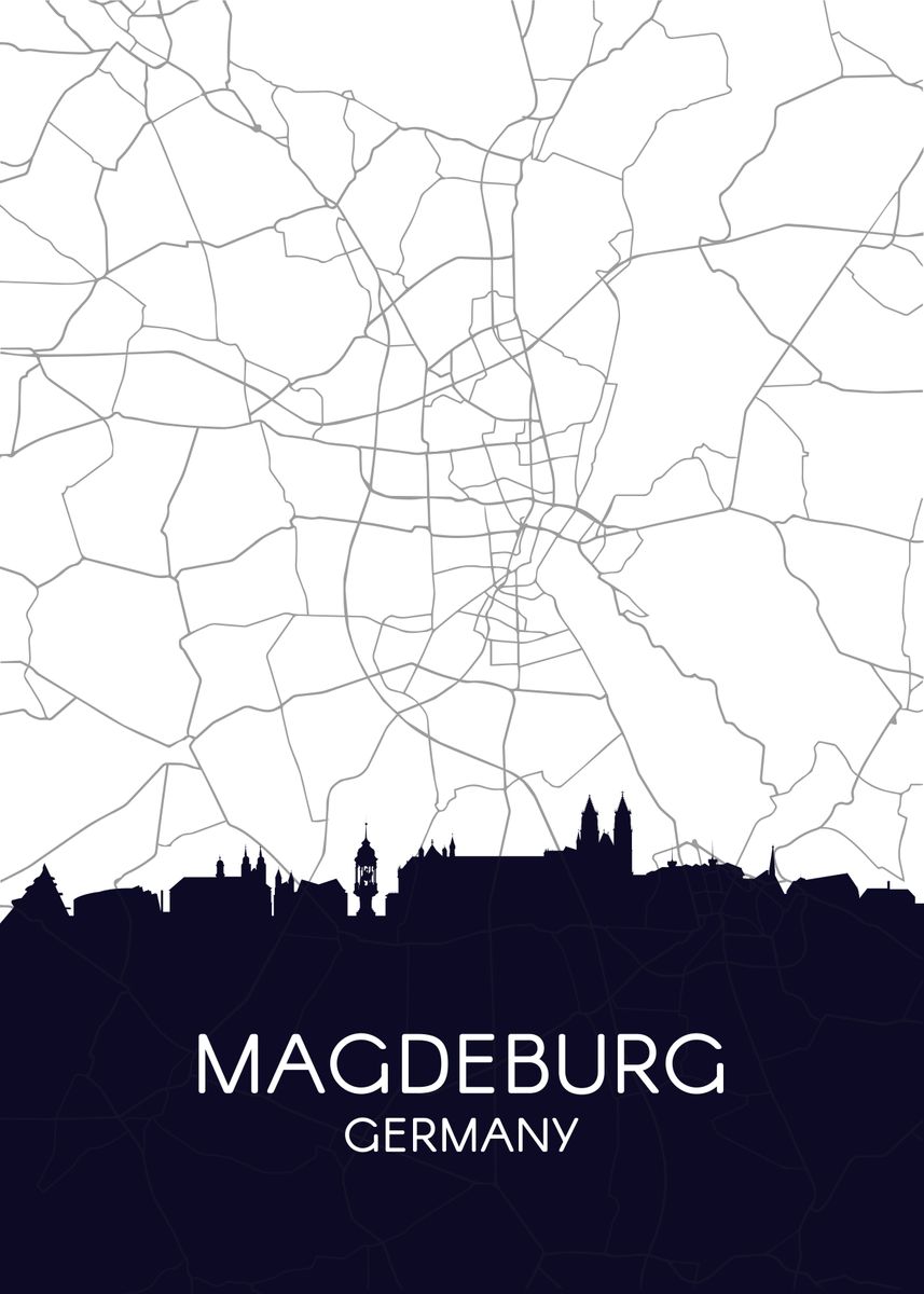 'Magdeburg Germany ' Poster, picture, metal print, paint by Urrutia ...