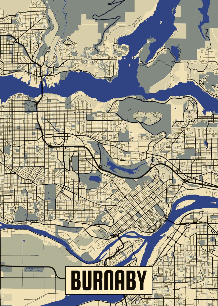 'Burnaby Canada' Poster, picture, metal print, paint by Sam Kal | Displate