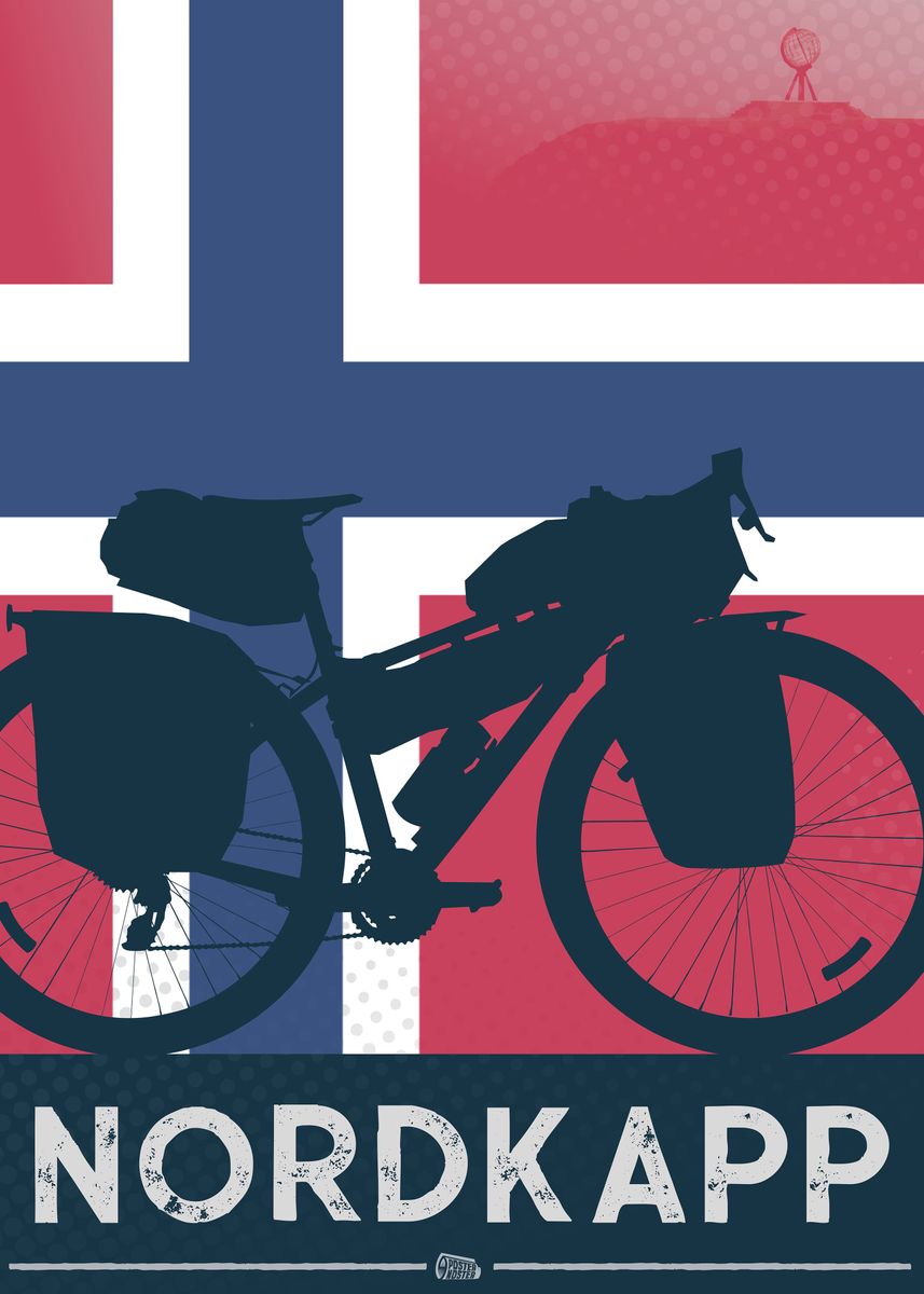 'Nordkapp travel bike' Poster, picture, metal print, paint by Poster ...