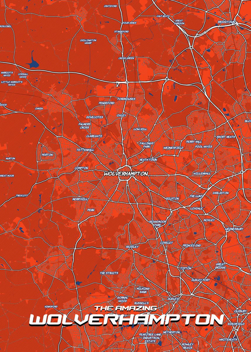 'WOLVERHAMPTON' Poster, picture, metal print, paint by Andi Permana ...