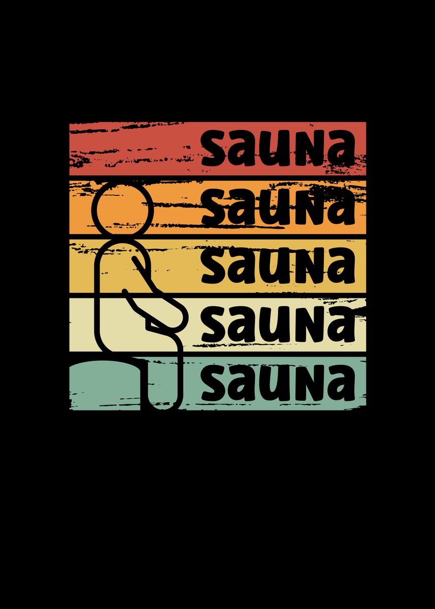 'Sauna in colorful retro' Poster, picture, metal print, paint by BeMi ...