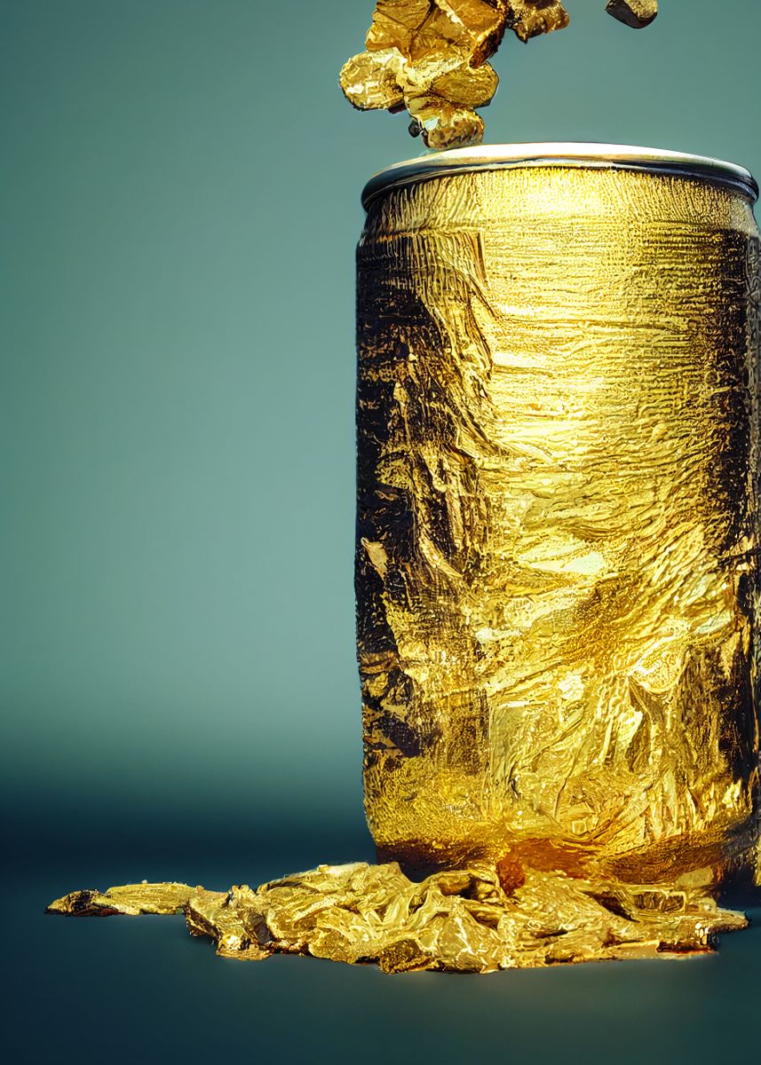 'Flaky Gold Can 1' Poster, picture, metal print, paint by Luvcraft ...