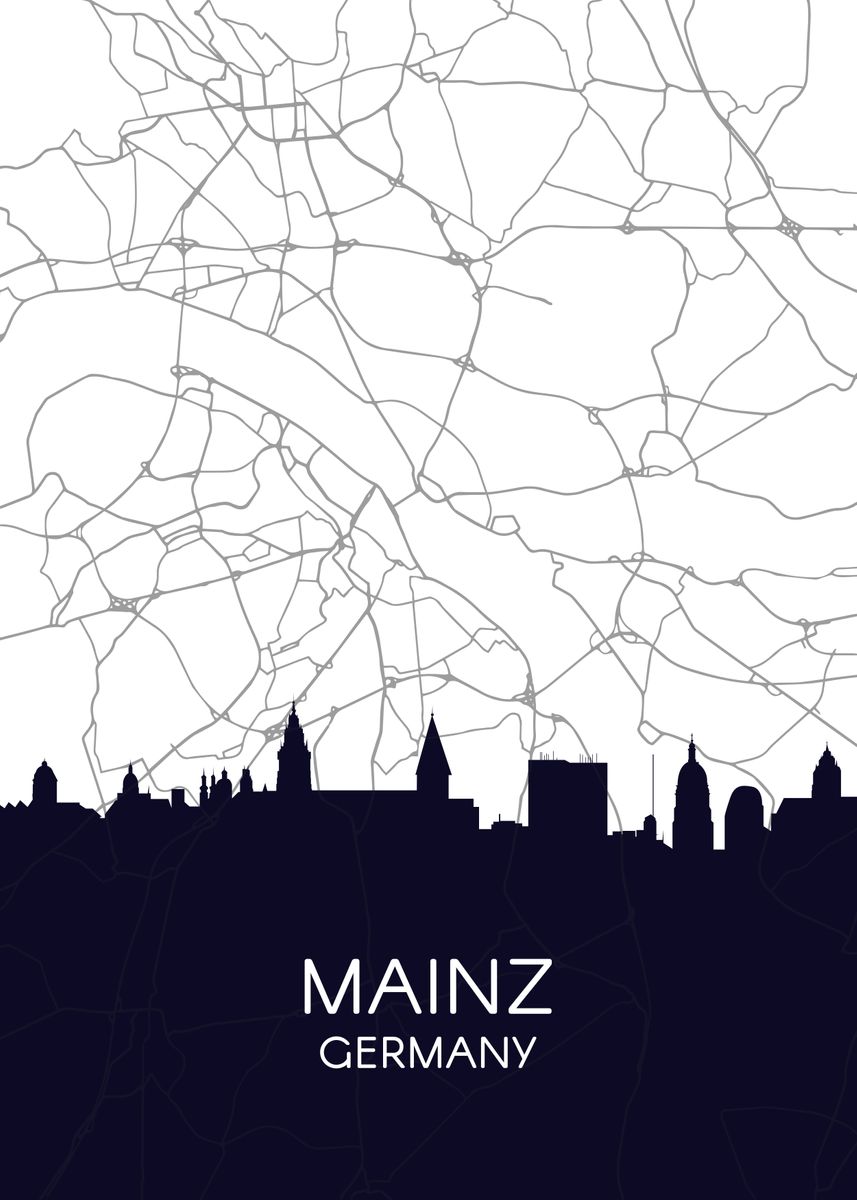 'Mainz Germany' Poster, picture, metal print, paint by Urrutia German ...