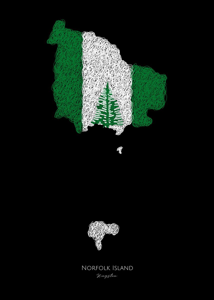 'NORFOLK ISLAND KINGSTON' Poster, picture, metal print, paint by erwin ...