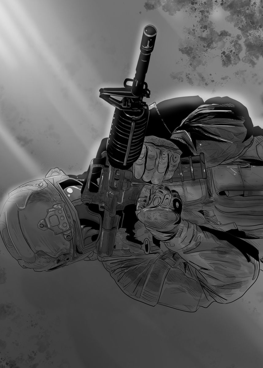 'Spec Ops' Poster, picture, metal print, paint by Damien Barban | Displate