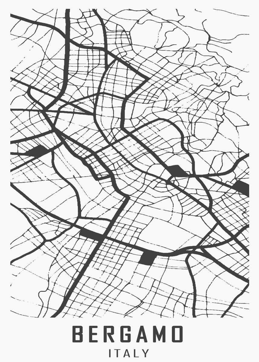 'Bergamo Italy city map' Poster by SheldonBennett Studio | Displate