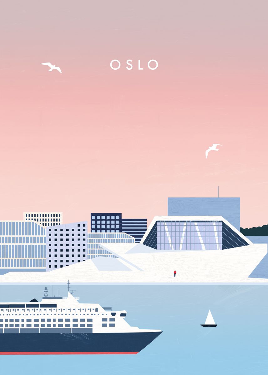 'Olso' Poster, picture, metal print, paint by Katinka Reinke | Displate