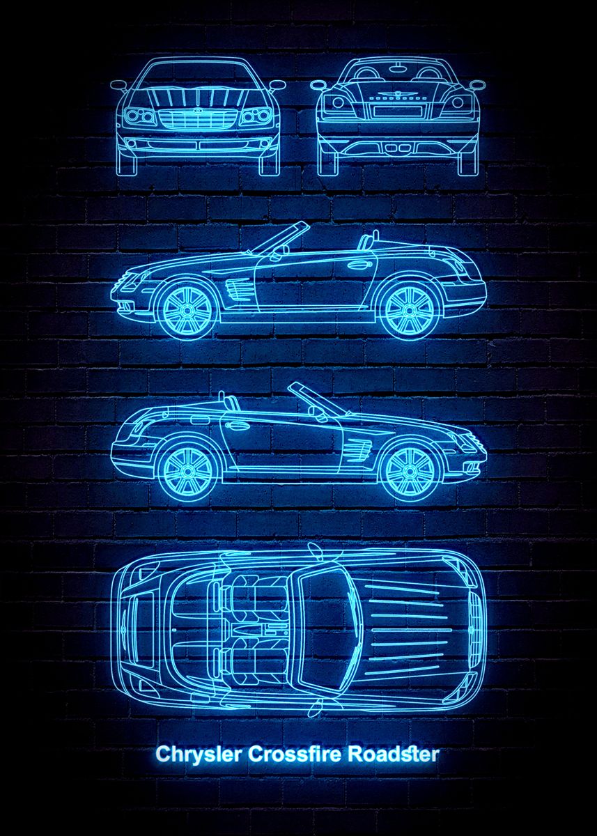 'Chrysler Crossfire Roadste' Poster, picture, metal print, paint by ...