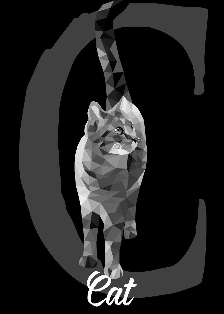 'Cat' Poster, picture, metal print, paint by minh doan | Displate