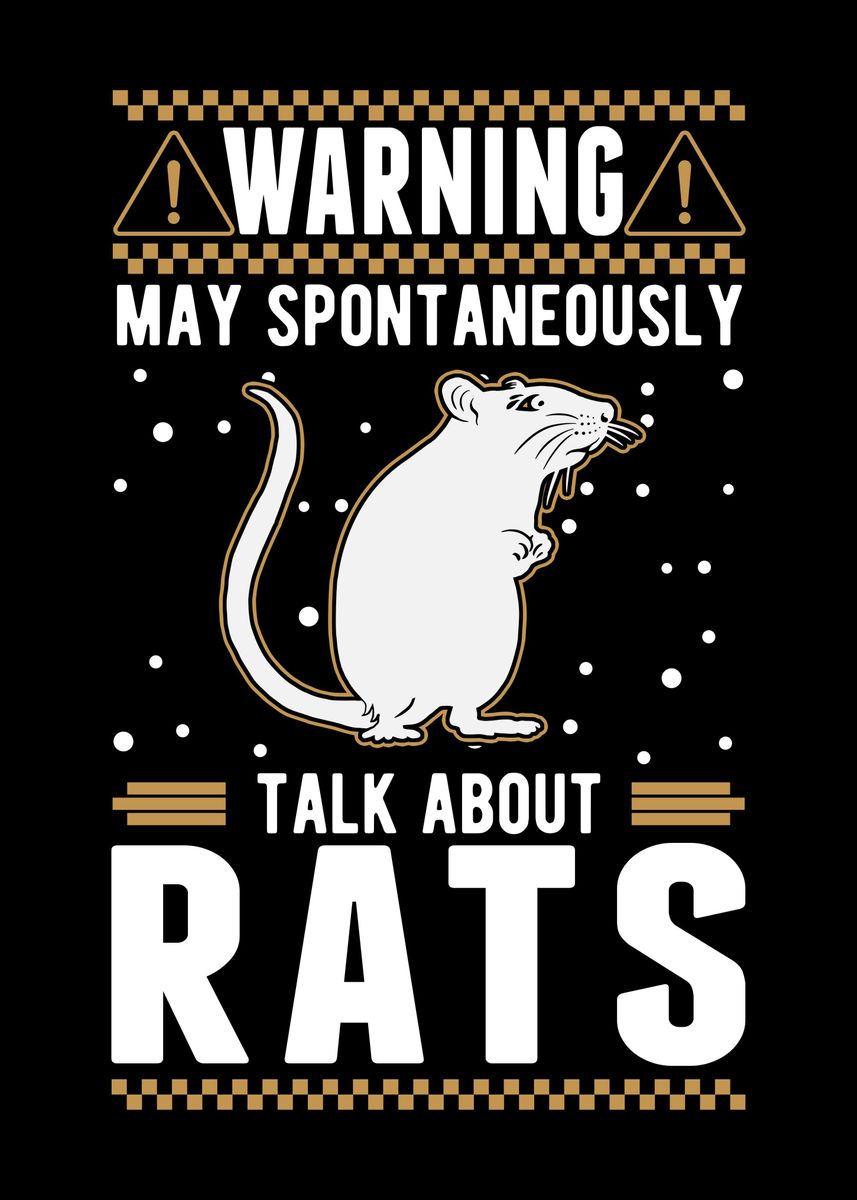 'Warning Rat Owner House' Poster, picture, metal print, paint by ...