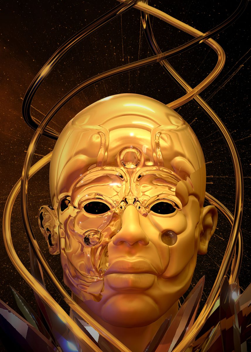 'The Gold Man' Poster, picture, metal print, paint by Bravo Art | Displate