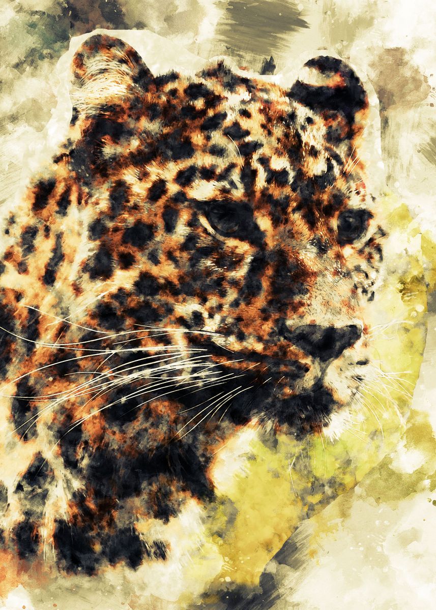 'Leopard Painting' Poster by Frankie RT | Displate