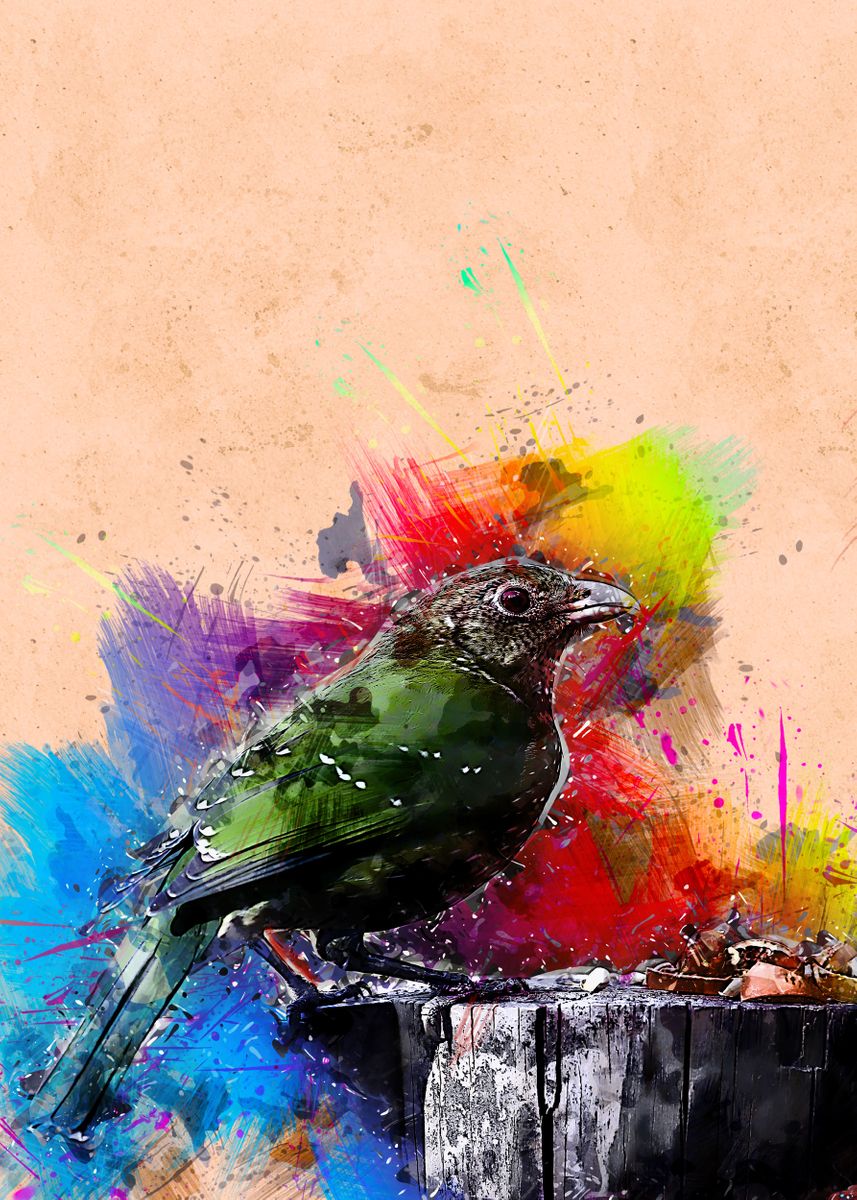 'Bird 79' Poster, picture, metal print, paint by TaTu Art | Displate