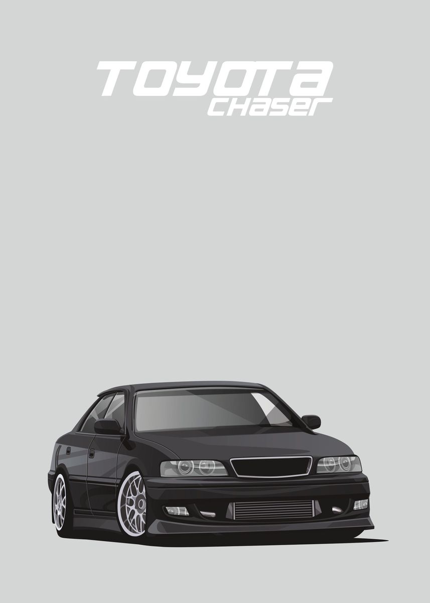 'toyota chaser black' Poster, picture, metal print, paint by capture ...
