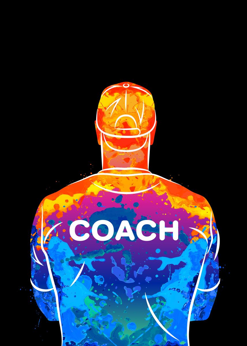 'Sports coach in watercolor' Poster, picture, metal print, paint by Nguyen Duc Hieu | Displate