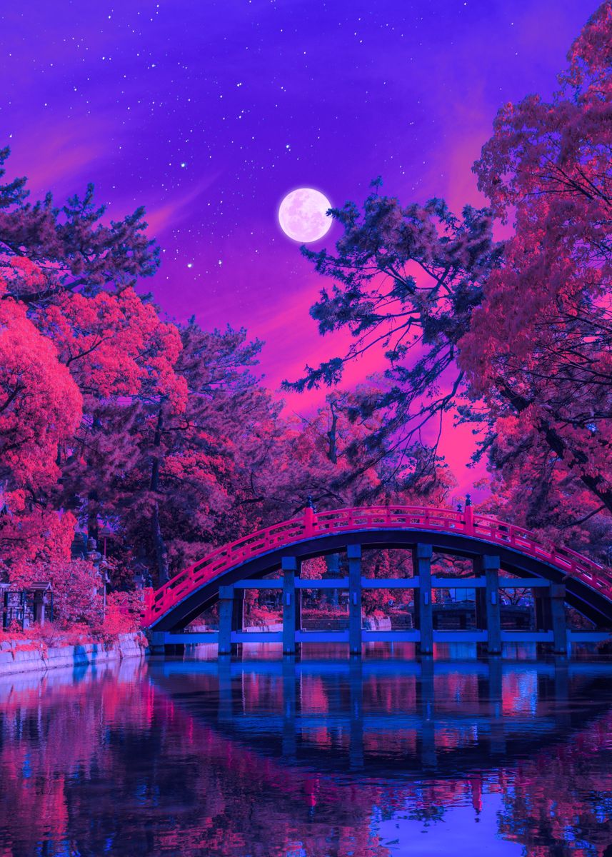 'Magical bridge' Poster, picture, metal print, paint by Funglazie ...