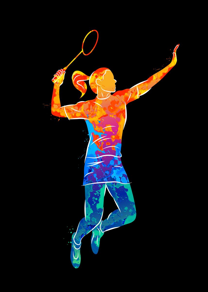 'Woman badminton player' Poster, picture, metal print, paint by Nguyen ...