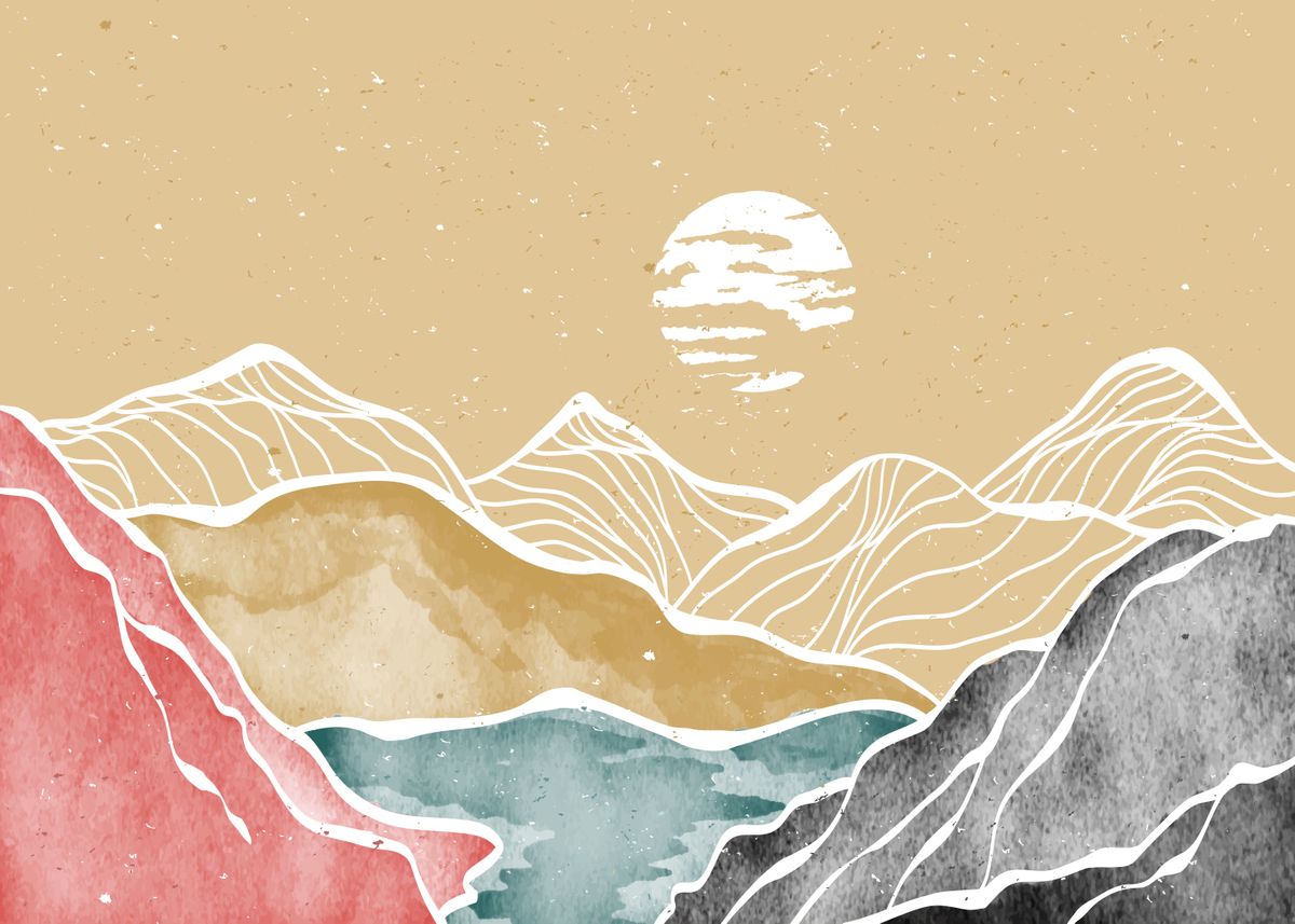 'Abstract Mountain art' Poster by budi yanto | Displate