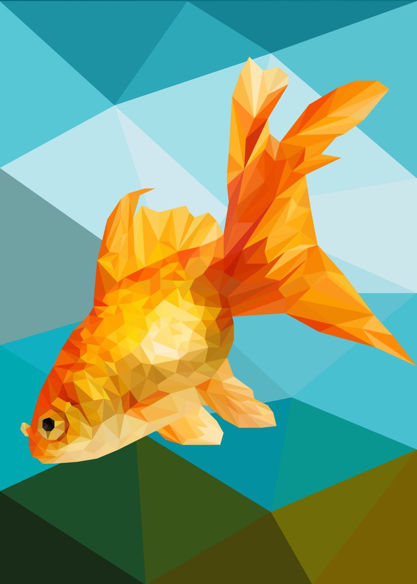 'Goldfish' Poster, picture, metal print, paint by toan nguyen | Displate