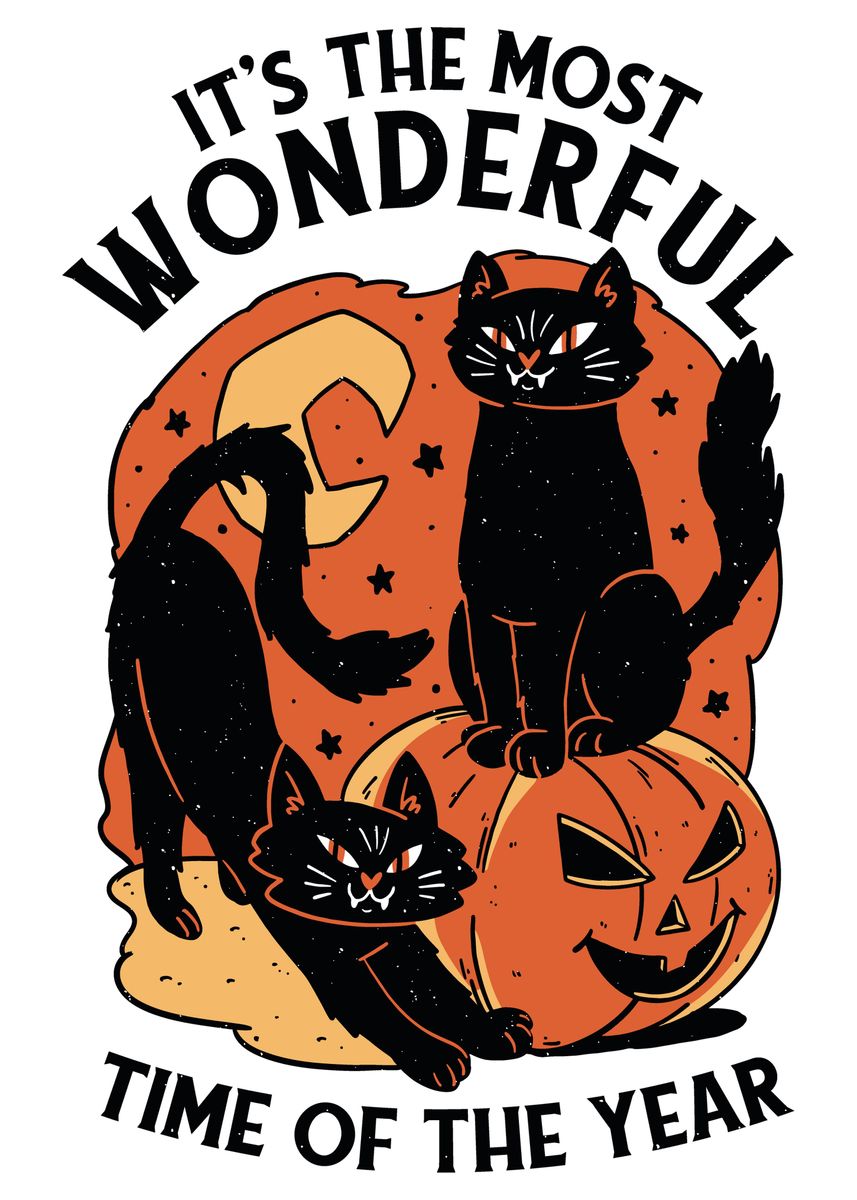'Halloween black Cats' Poster by Max Ronn | Displate