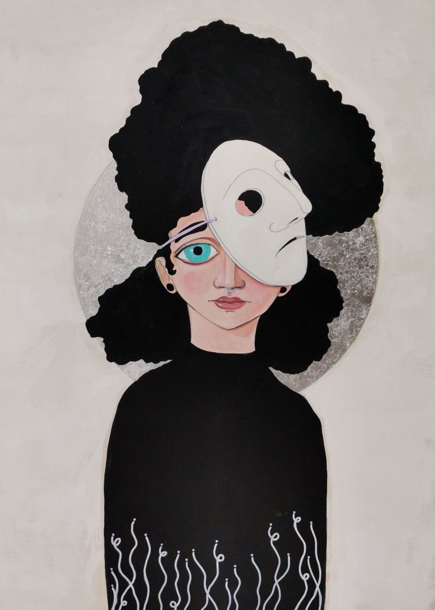 'Mask' Poster, picture, metal print, paint by Irina Pandeva | Displate