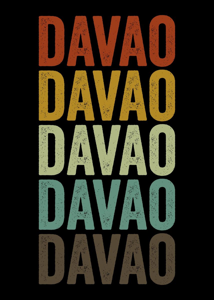 'Davao Philippines Retro' Poster, picture, metal print, paint by ...