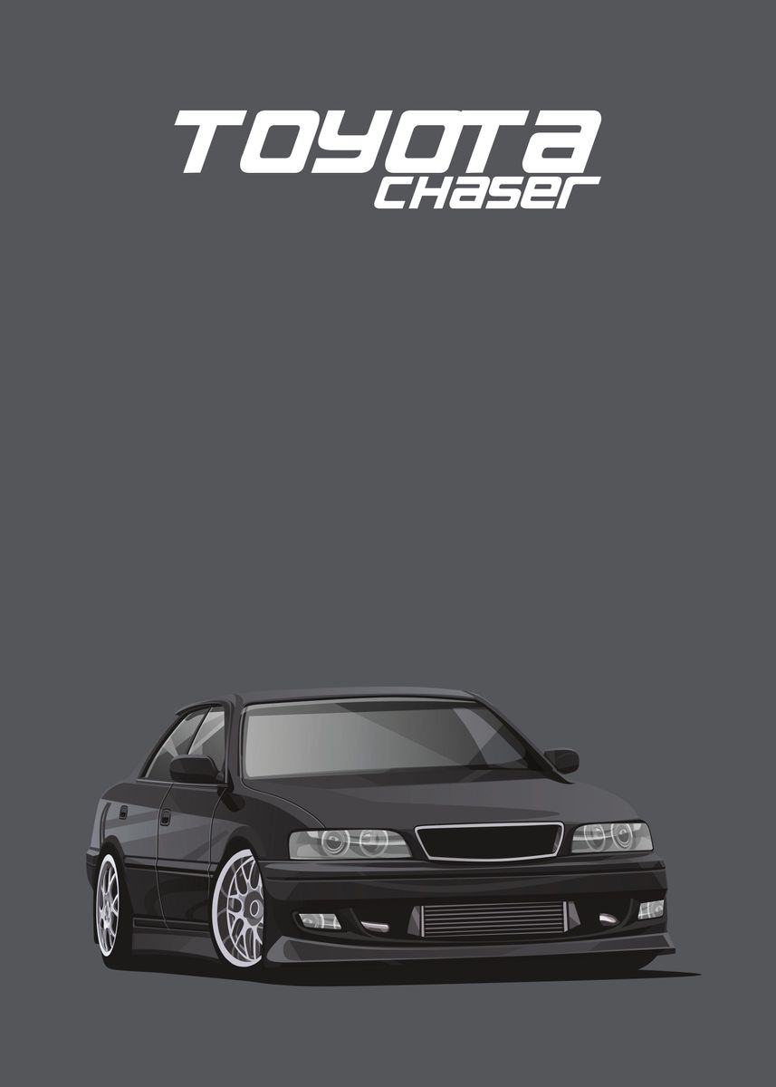 'toyota chaser black' Poster, picture, metal print, paint by capture ...