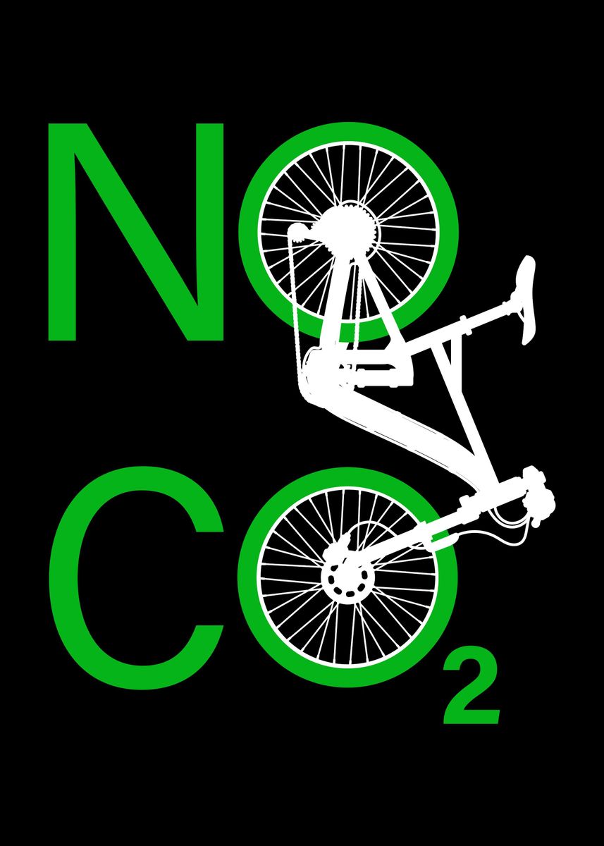 'No CO2 Bike No Emissions' Poster by EDventures | Displate
